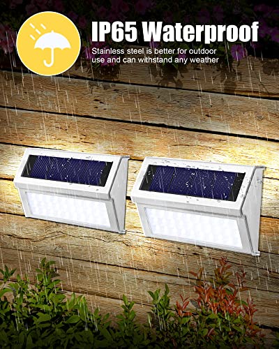 Treela 16 Pack Solar Step Lights Waterproof Stair Lights, Each One with 30 LED Lights, Outdoor Driveway Lights for Yard Fence Driveway Walkway Garden (Cold White Light)