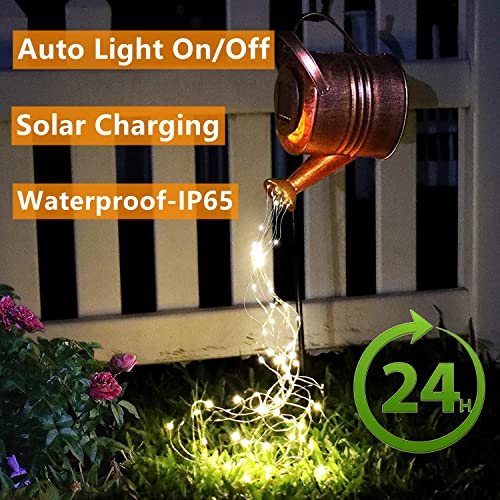 HDOOMN Solar Fairy Watering Can Lights - LED Garden Shower Art Light Decoration Waterproof Strip Lights for Outdoors Lamp Outdoor Star String Lights for Home Pathway Patio Yard Festoon Flash