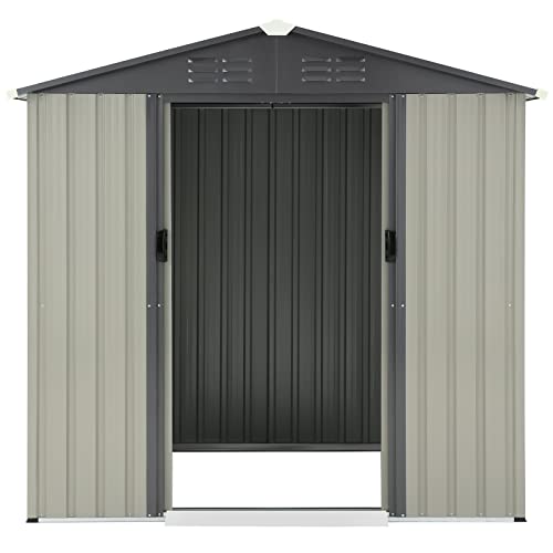 AECOJOY 6' x 4' Outdoor Storage Shed, Small Tool Shed with Sliding Door,Outside Storage Cabinet for Garden, Backyard.
