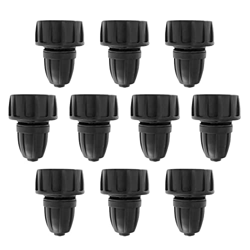 10 pcs 3/8 inch Drip Irrigation Tubing to Faucet/Garden Hose Adapter, 3/8" Barb Lock 3/4" Female GHT Garden Hose Fittings Coupler