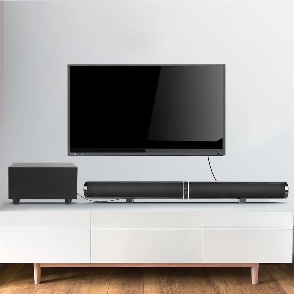 IRDFWH Speaker Sound Bar with 4 Inches Subwoofer Music Box for Home Theater Support AUX Optical RCA Soundbar TV