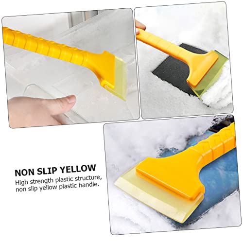 VILLCASE 3pcs Scraper Deicing Car Brush Auto Cleaning Shovel Plastic Removal Mud Lawn Outdoor Ice Supplies Garden Winter Automobile Snow Yellow Clean for Sand Windshield Home Tool