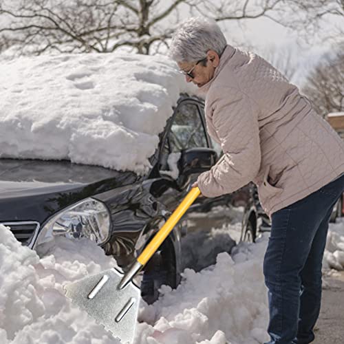 Snow Shovel Heavy Duty Steel Sidewalk Outdoor Snow Removal Ice Scraper Tools Snow Shovels Handled Snow Pusher Shovel for Snow, and Garden Debris