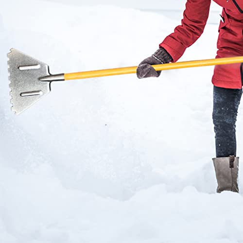 Snow Shovel Heavy Duty Steel Sidewalk Outdoor Snow Removal Ice Scraper Tools Snow Shovels Handled Snow Pusher Shovel for Snow, and Garden Debris