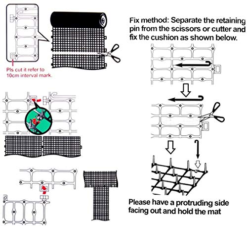 Lagaga Cat Scat Mat with Spikes Prickle Strips Anti-Cats Network Digging Stopper Stopper Prickle Strip Mat 78x11 inch