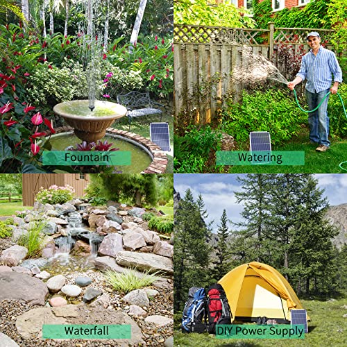 Solar Water Fountain Outdoor, 12 Watt Solar Fountain Pump Kit, Solar Water Pump Kit Adjustable with 7 Water Styles for Garden Fish Pond Pool Hydroponics Bird Bath