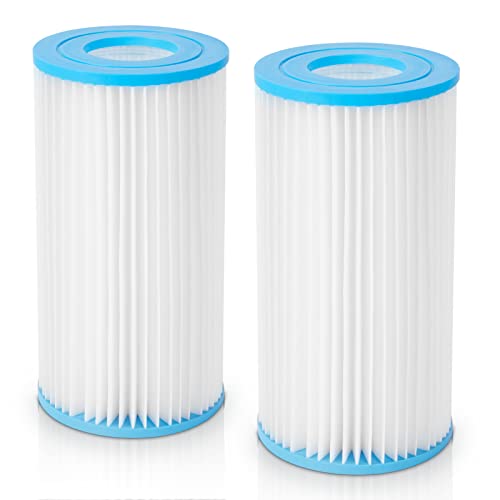 JUWO 2-Pack Pool Filter A or C Kit Replacement for Intex & Bestway1000/1500/530 GPH Above Ground Pool Pump, Replace Part Type A or C