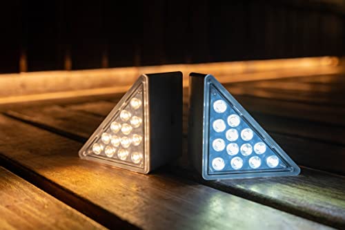 ZONGXFF LED Solar Stair Light, Outdoor Step Light, Solar Step Light Outdoor Waterproof, Wiring-Free, Automatic on/Off, Warm White 2-Piece Light All Night for Garden Driveway
