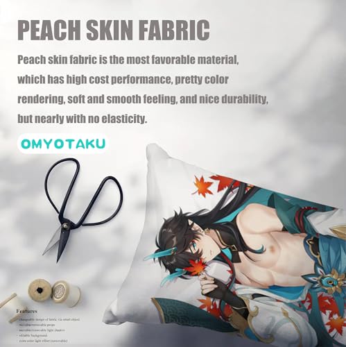 Anime Game Cosplay Long Body Pillow Case Peachskin Honkai Game Star Rail Dan-Heng Hugging Pillow Case Long Pillow Cover (White,23.6"x66.9"/ 60x170cm)