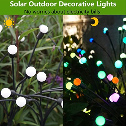 WZUZUD 3PCS Solar Starburst Swaying Garden Light,Solar Powered Firefly Lights Outdoor Waterproof,Swaying Decorative String Lights When The Wind Blows