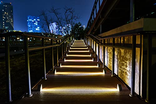 ZONGXFF LED Solar Stair Light, Outdoor Step Light, Solar Step Light Outdoor Waterproof, Wiring-Free, Automatic on/Off, Warm White 2-Piece Light All Night for Garden Driveway
