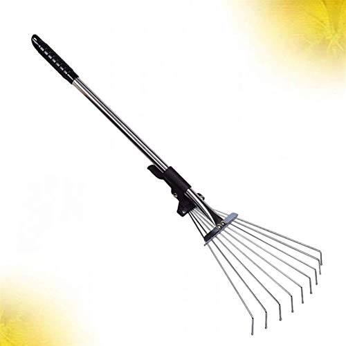 ZRSJ Leaf Fan Rake, Leaf Rake, Garden Leaf Rake with Retractable Gardening Weed Cleaner Rake for Leaf Grass Paddock Collecting Loose Debris in Lawn and Yard (Size : A)