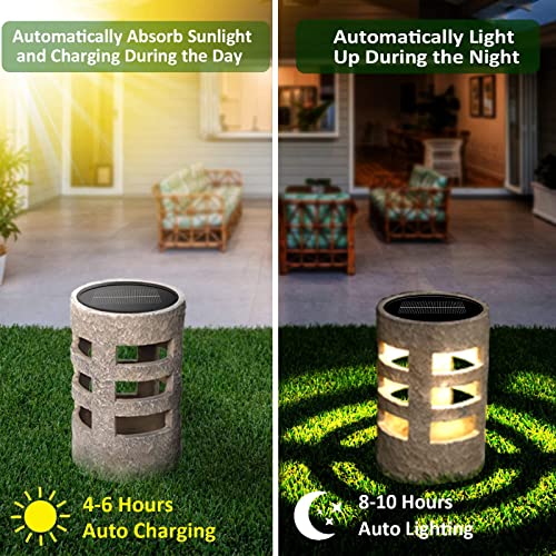 4 Pack Solar Garden Lights Outdoor Waterproof LED, Solar Rock Lights, Solar Yard Lights,Patio Decorative Landscape Lights Christmas Decor,Walkway Solar Lights For Pathway Grassland Backyard Driveway