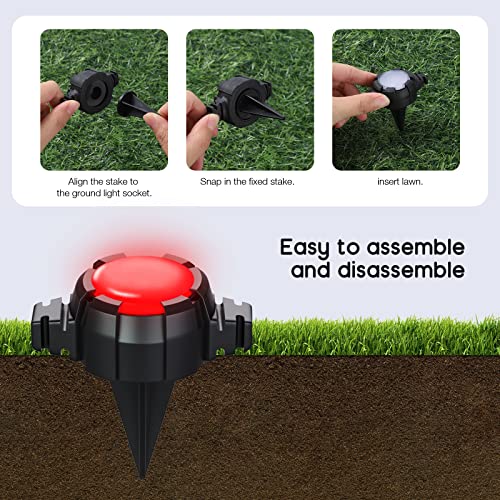 SmartCoolous Outdoor Ground Lights Multicolor RGBIC Pathway Lights IP67 Waterproof Garden Lawn Lights 16PCS Bluetooth App Control Pathway Lights with Multiple Scene Modes(Line Length 14 metros)