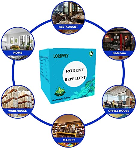 LORDWEY Rodent Repellent, 8 Pack Pest Control Pouches, Plant Peppermint Oil to Repel Mouse, Mice, Rats, Roaches, Ants, Insects for Indoor, Garden & Attic, Blue
