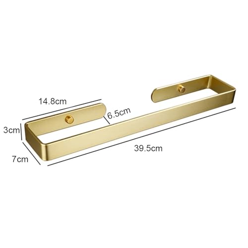 Towel Holder Bathroom Rack Bar Golden Kitchen Roll Paper Hand Towel Hanger Self Towel Hanger Self Storage Shelf Punching (Color : Golden.A)