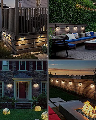Whousewe Solar Fence Lights, Solar Garden Fence Lights, Decorative Garden Lights with 2 Mode, Waterproof Solar Wall Lights, Wireless Solar Lights Outdoor for Garden,Fence,Patio,Gate,Yard(1 Pack)