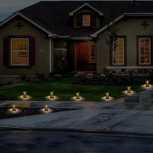 Solar Lanterns Outdoor Waterproof, Solar Hanging Lantern Lights Made of Metal Carved with Deer and Trees. LED Decorative Garden Light for Patio, Table, Pathway, Yard, Landscape