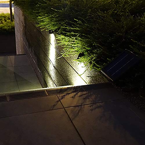 4-Spotlight Mini 50X Solar-Powered LED Spotlight (Warm White LED), Black Finish, Outdoor Garden Yard Landscape Downlight