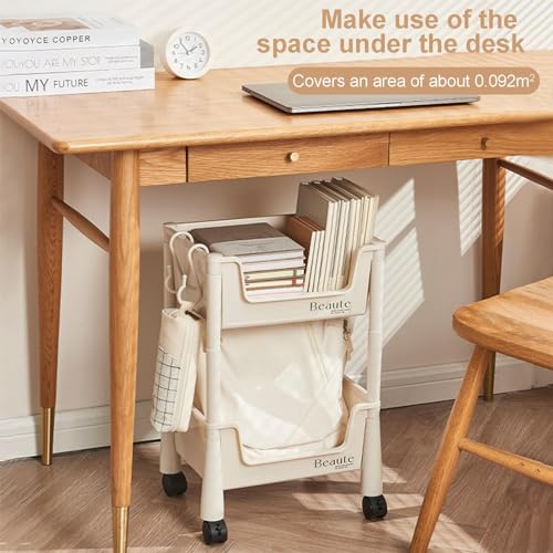 Storage Rolling Cart, 2/3/4 Tiers Moving Cart, Foldable Utility Cart, Multi Functional Rolling Drawer Cart, Rolling Storage Trolley with Wheel, Mobile Storage Organizer, Storage Cart for Books, Snack