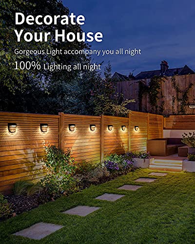 Whousewe Solar Fence Lights, Solar Garden Fence Lights, Decorative Garden Lights with 2 Mode, Waterproof Solar Wall Lights, Wireless Solar Lights Outdoor for Garden,Fence,Patio,Gate,Yard(1 Pack)
