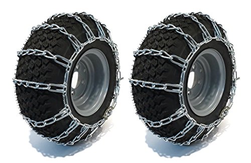 The ROP Shop New TIRE Chains 2-Link for John Deere Garden Tractor Lawn Mower - 430 445 455