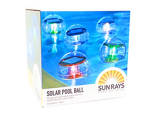 Solar Swimming Pool Lighting Ball, 4.3 inches Diameter –Floating or Hanging Light for Pool Garden Outdoor Landscape– Red