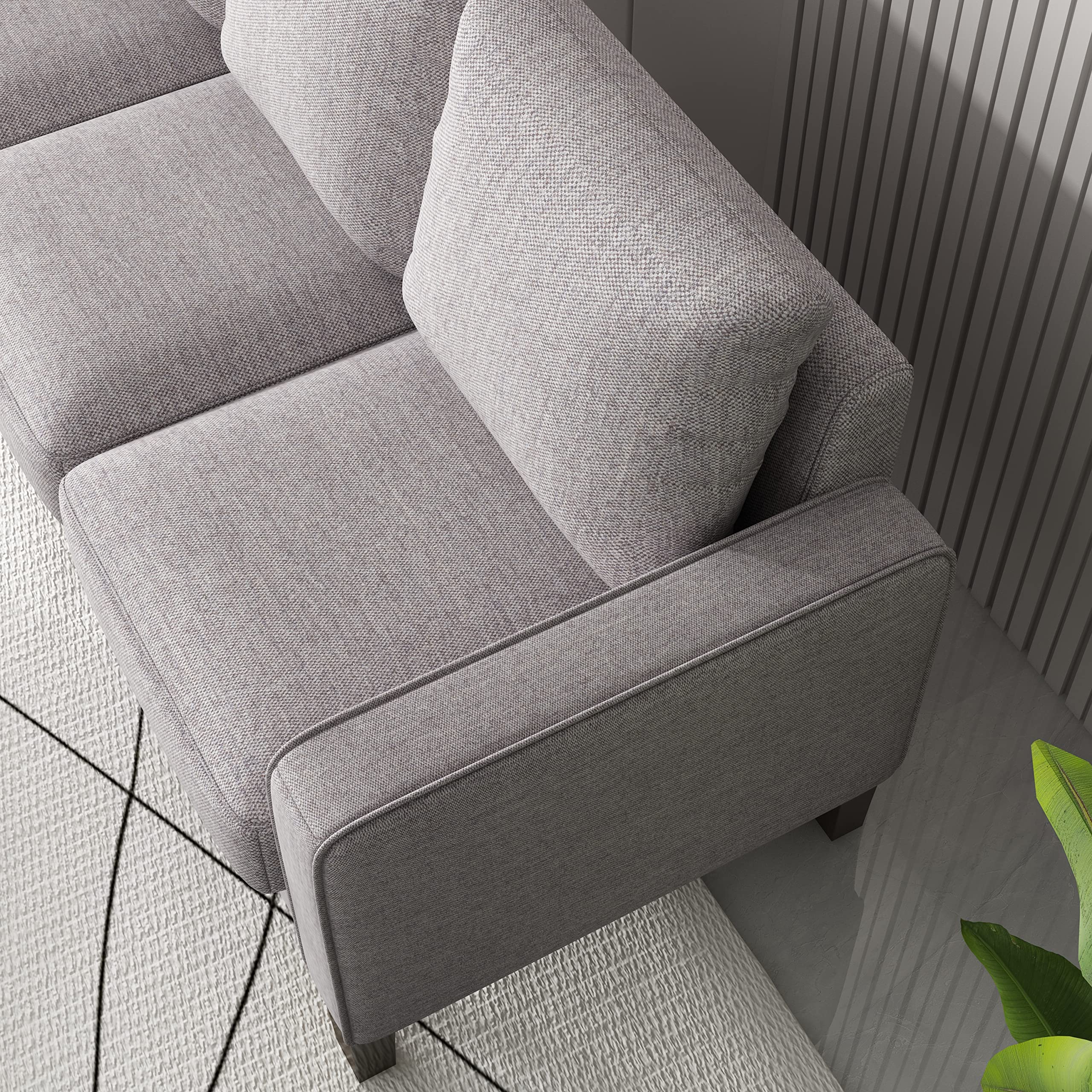 Tiokop Large, Three-seat Classic Chesterfield Settee Sofa Modern 3 Seater Couch Furniture Tufted Back for Living Room (Light Grey)
