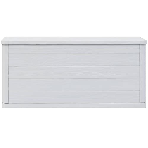 FIRBNUS Patio Storage Box 46.1"x17.7"x22" Gray Plastic Storage Chest Durable Materials Toolbox Both Indoor and Outdoor Use Garden Pool Box Storing Away Cushions Pillows Blankets Toys