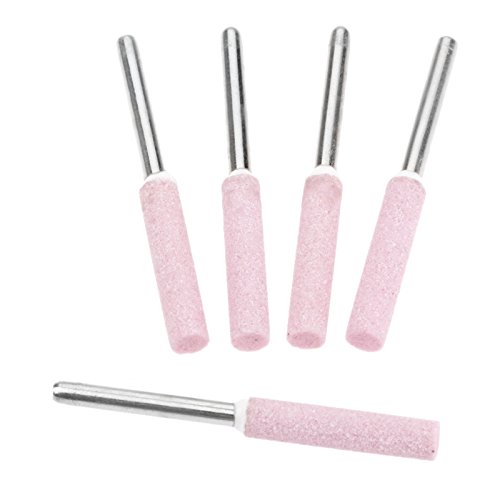 Hicello 5PCS Burr Grinding Stone File, 3/16" Chainsaw Sharpener, Polishing Grinding Tool for Chain Saw Stone Jewelry Wood