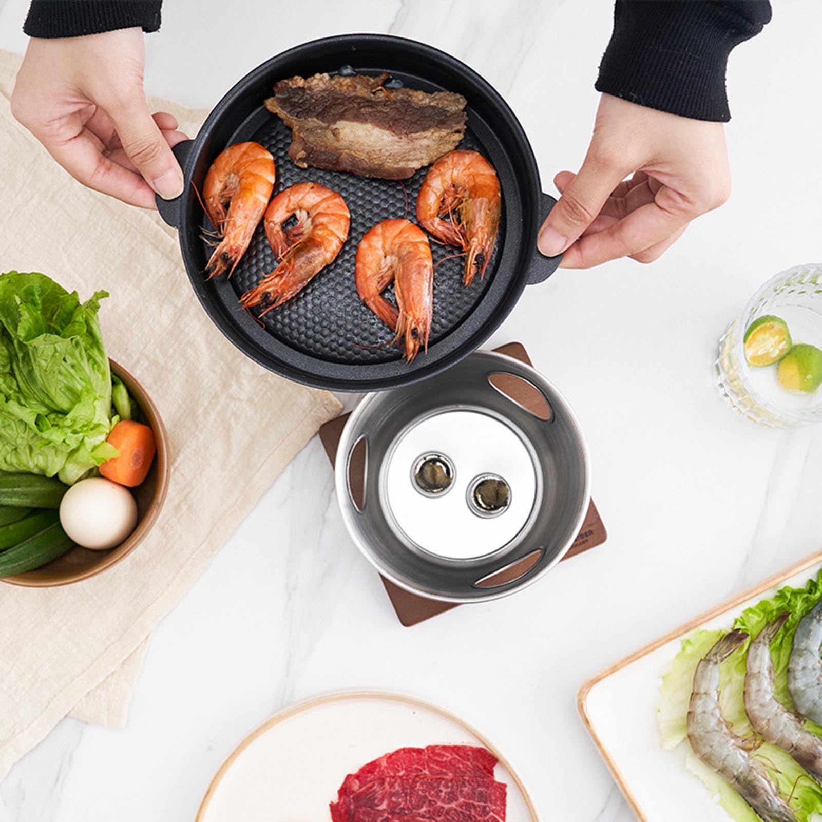 RSBFER Mini Alcohol Barbecue Stove - Japanese Small Tabletop Charcoal Grill Household Smokeless Barbecue Stove for Yakiniku Takoyaki