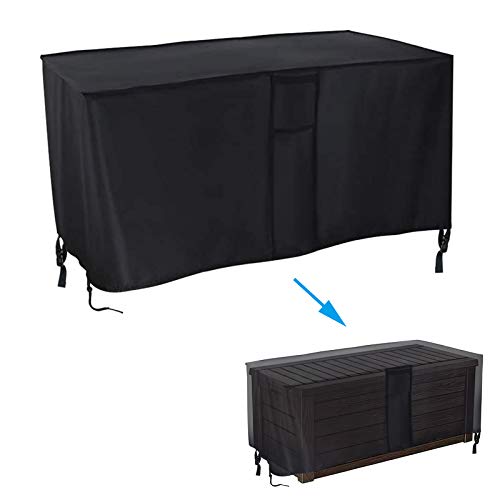 Aidetech Deck Box Cover Fit for Keter Westwood 150 Gallon Resin Large Deck Box, Patio Furniture Cushion Storage Box Cover Waterproof Dustproof for Outdoor Storage Box, 63 x 30 x 25 inch