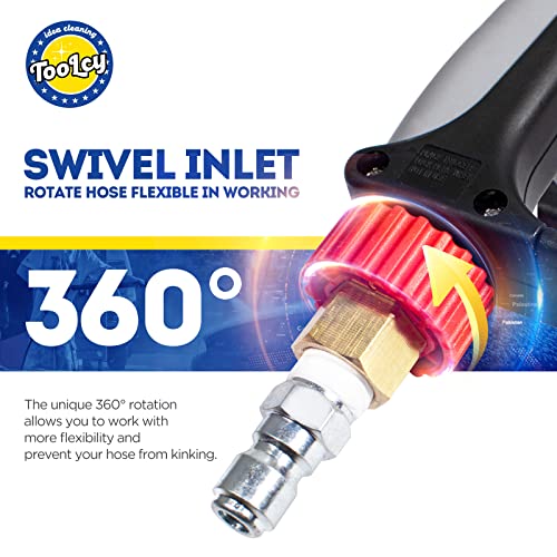 TOOLCY Pressure Washer Short Gun, Commercial 5000 PSI / 10.5 GPM with Nozzle Tips, 3/8" Swivel USA-NPT Thread x Quick Socket, Sturdy Design for Gas Power Washer