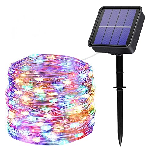 Lezonic Solar Fairy Lights Outdoor Waterproof,240LED Solar Garden Light Waterproof 12M/40Ft 8 Modes Outdoor Copper Wire Solar Fairy Lights Patio Decor Lights,Yard,Porch Hanging Lights(Colored)