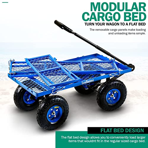Landworks Leaf-Snow Blower Wheeled Walk Behind & Lawn & Garden Utility Cart/Beach Wagon [Bundle Deal]