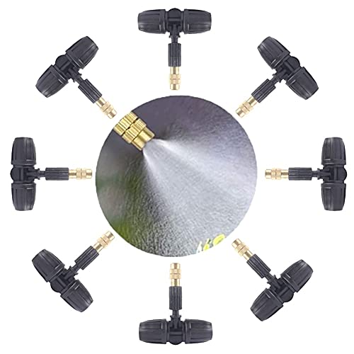 50 Pcs Irrigation System Copper Nozzle, Adjustable Spray Nozzle, Irrigation Drippers Sprinklers Emitter Drip System on 8/12mm Barb, Garden Cooling Irrigation Equipment