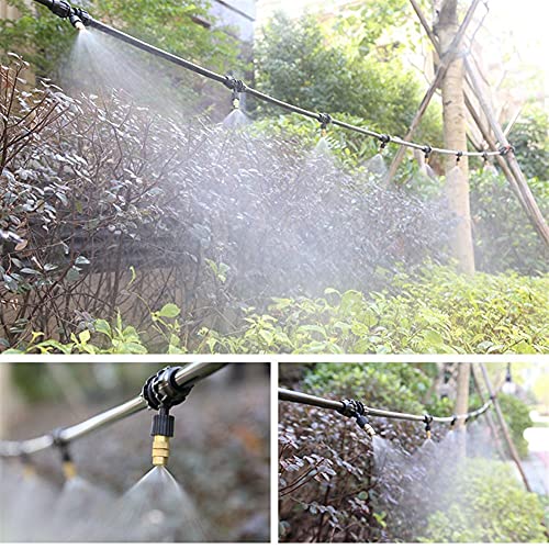50 Pcs Irrigation System Copper Nozzle, Adjustable Spray Nozzle, Irrigation Drippers Sprinklers Emitter Drip System on 8/12mm Barb, Garden Cooling Irrigation Equipment