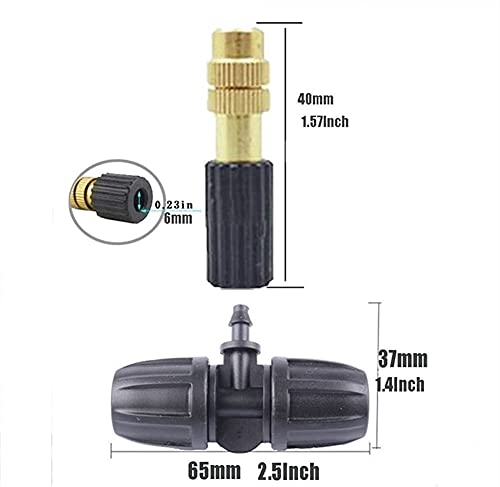 50 Pcs Irrigation System Copper Nozzle, Adjustable Spray Nozzle, Irrigation Drippers Sprinklers Emitter Drip System on 8/12mm Barb, Garden Cooling Irrigation Equipment