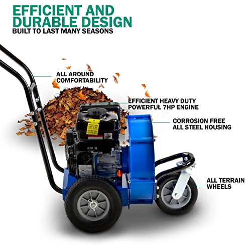 Landworks Leaf-Snow Blower Wheeled Walk Behind & Lawn & Garden Utility Cart/Beach Wagon [Bundle Deal]