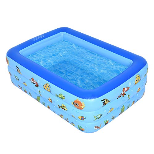 Inflatable Pool, 56" X 39"X 18" Swimming Pool for Toddlers, Adult, Kids, Infant, Full-Sized Inflatable Blow Up Kiddie Pool for Summer Swim Center, Outdoor, Garden, Backyard,