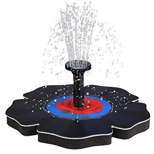 XXXDXDP Fountain Water Pumping Rose Solar Power Bird Bath plastic Fountain Water Floating Pond Garden Patio Decor environmental-friendly