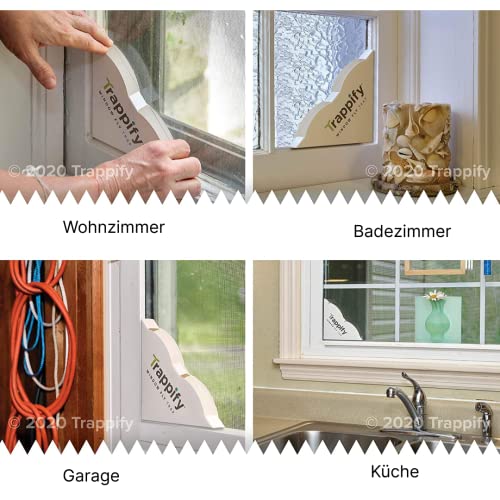 Trappify Window Fly Traps: House Window Fruit Fly Traps for Indoors, Gnat, & Other Flying Insect, Disposable Indoor Fly Trap with Extra Sticky Adhesive Strips - Inside Home Housefly & Bug Catchers (8)
