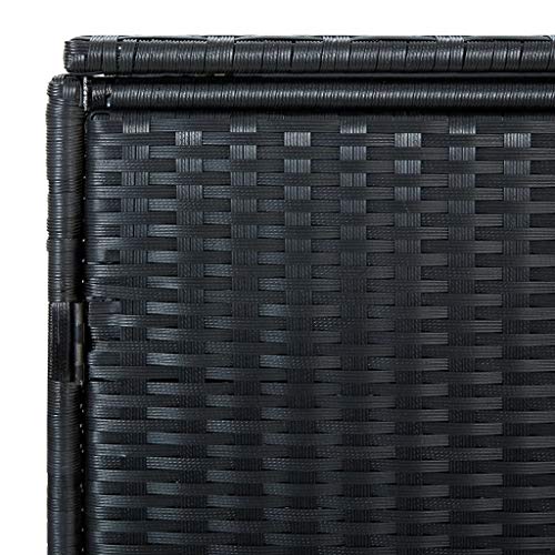 Outdoor Wheelie Storage Shed for Garbage, Garden Tools, Fire Wood, Bin Shed Poly Rattan Black 58.3"x31.5"x43.7"