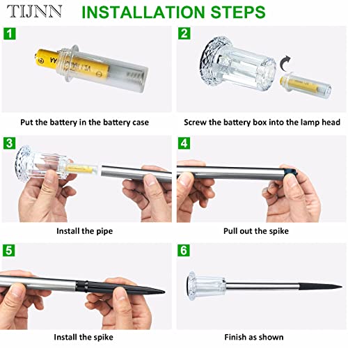 TIJNN Garden lights-12packs, Solar Outdoor Lighting Waterproof Lights for Garden, Patio, Lawn, Path.