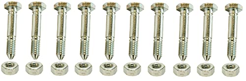 LAWN & GARDEN AMC 10 Shear Pins with Lock Nuts Compatible with Ariens 532005 53200500 05907100 51001600, Also Compatible with John Deere AM123342