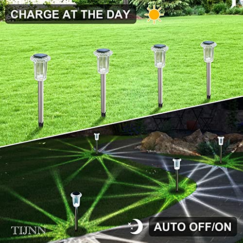 TIJNN Garden lights-12packs, Solar Outdoor Lighting Waterproof Lights for Garden, Patio, Lawn, Path.