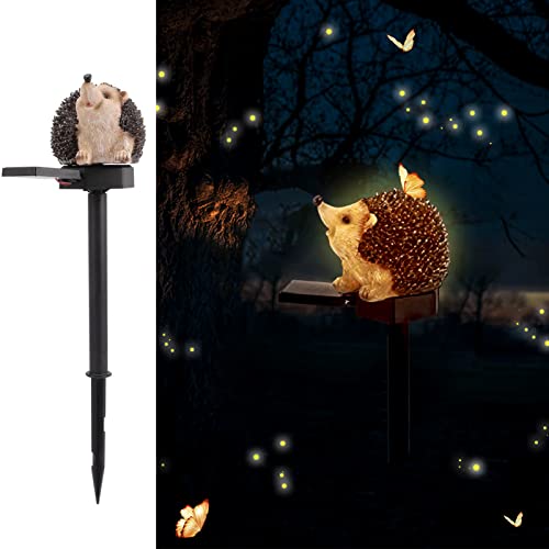BQOQB Upgraded Solar Garden Lights Outdoor Decor, Solar Hedgehog Stake Lights LED, IP65 Waterproof Hedgehog Yard Patio Decorative Lights(Sit)