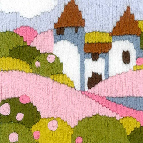 Pink Garden Counted Cross Stitch Kit-4.75"X4.75" 10 Count