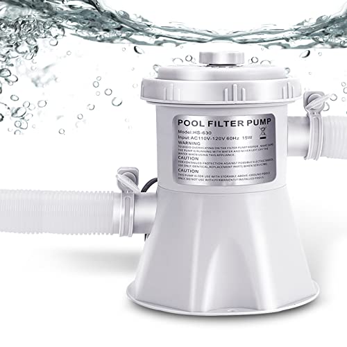 YIKEDA Ground Swimming Pool Filter Pump，300 GPH Pump Flow with a Filter Cartridge,Quickly Set Up Ground Swimming Pools
