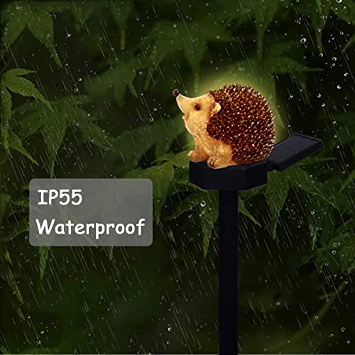 BQOQB Upgraded Solar Garden Lights Outdoor Decor, Solar Hedgehog Stake Lights LED, IP65 Waterproof Hedgehog Yard Patio Decorative Lights(Sit)